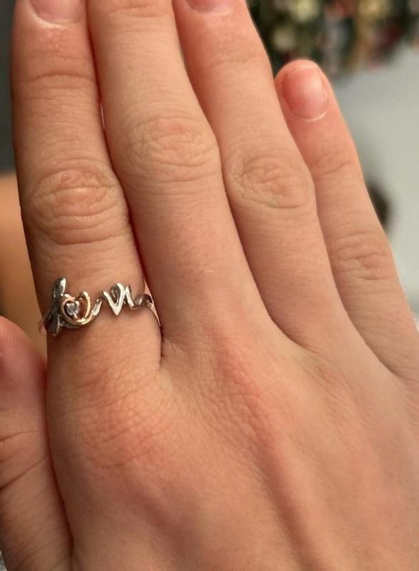 Heart Ring Diamond Accent Sterling Silver & 10K Rose Gold | Kay