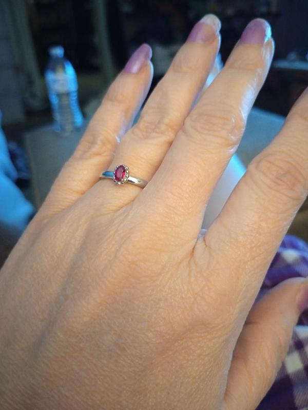 Stackable Ring Lab-Created Ruby Sterling Silver | Kay