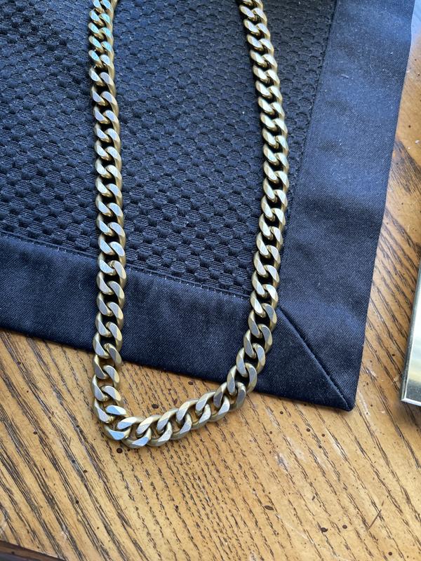 Curb Chain Necklace 11mm Yellow Ion-Plated Solid Stainless Steel 22" | Kay