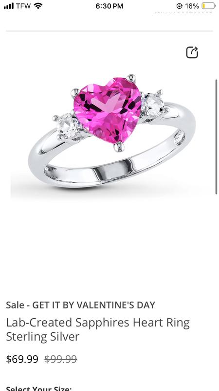 Lab-Created Sapphires Heart Ring Sterling Silver | Kay