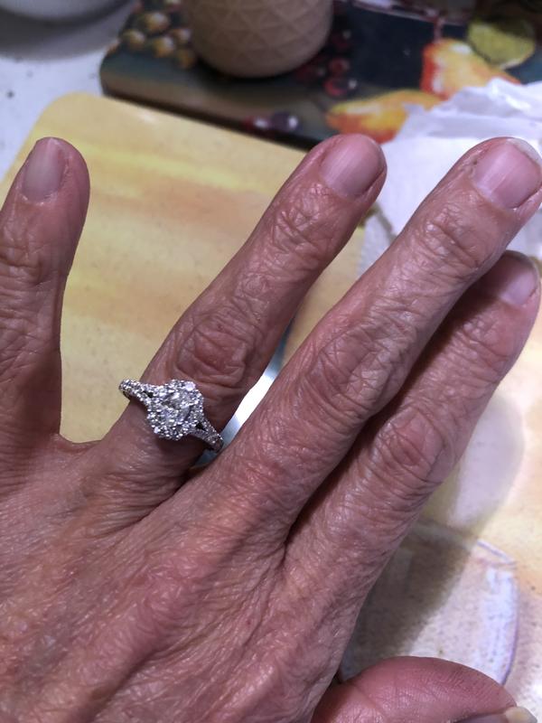 Now + Forever Certified Diamond Engagement Ring 7/8 ct tw 14K White ...