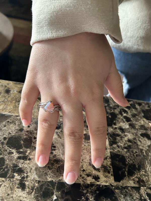 Lab-Created Pink Opal Heart Ring Sterling Silver | Kay