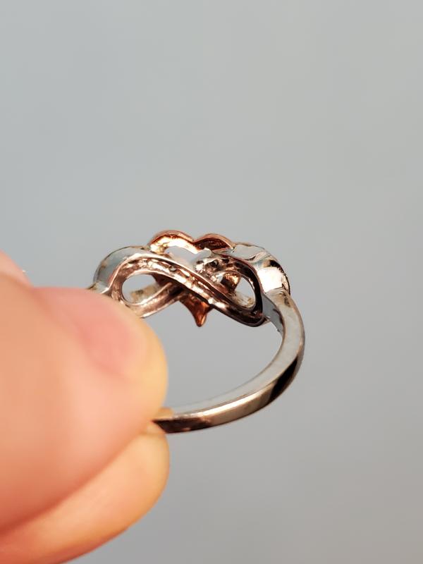 Diamond Heart/Infinity Ring 1/6 ctw 10K Two-Tone Gold | Kay