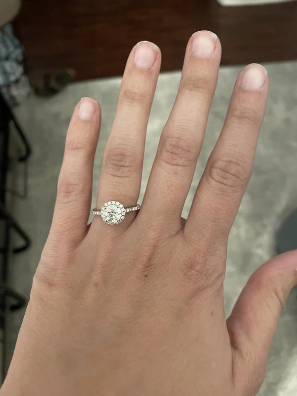 THE LEO First Light Diamond Engagement Ring 1-1/4 ct tw 14K White Gold ...