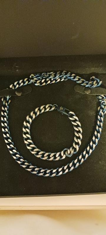 Chain Necklace Solid Stainless Steel & Blue Ion Plating 24" | Kay