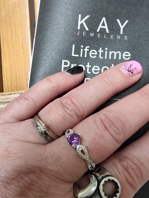 Amethyst Heart Ring With Diamonds Sterling Silver | Kay