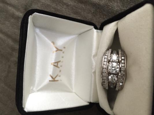 Previously Owned 3-Stone Engagement Ring 1 ct tw Round-cut Diamonds 14K ...