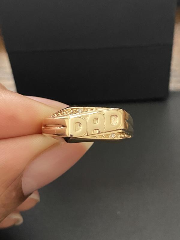 Men's Dad Ring Diamond Accents 14K Yellow Gold | Kay