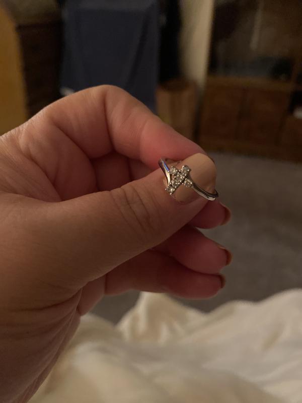 Cross Ring 1/5 ct tw Diamonds Sterling Silver | Kay