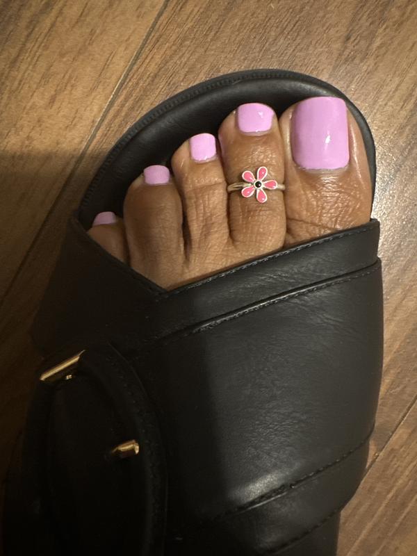 Flower Toe Ring Pink Enamel Sterling Silver | Kay