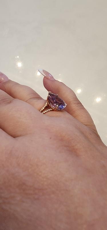 Light Amethyst Ring 1/8 ct tw Diamonds 10K Rose Gold | Kay