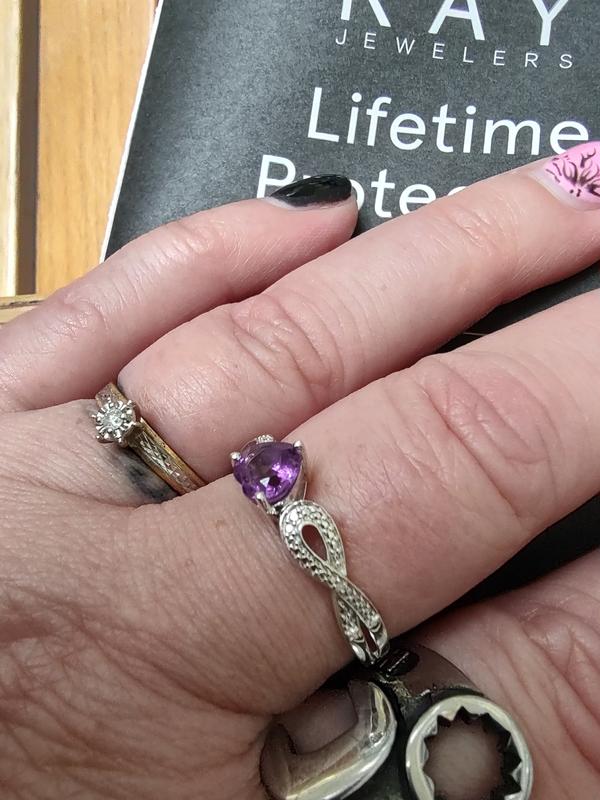Amethyst Heart Ring With Diamonds Sterling Silver | Kay