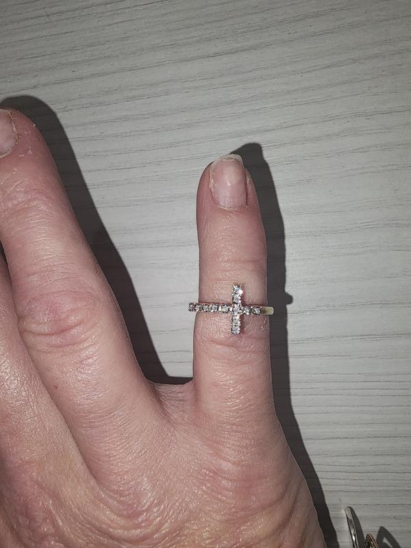 Diamond Cross Ring 10K Yellow Gold | Kay