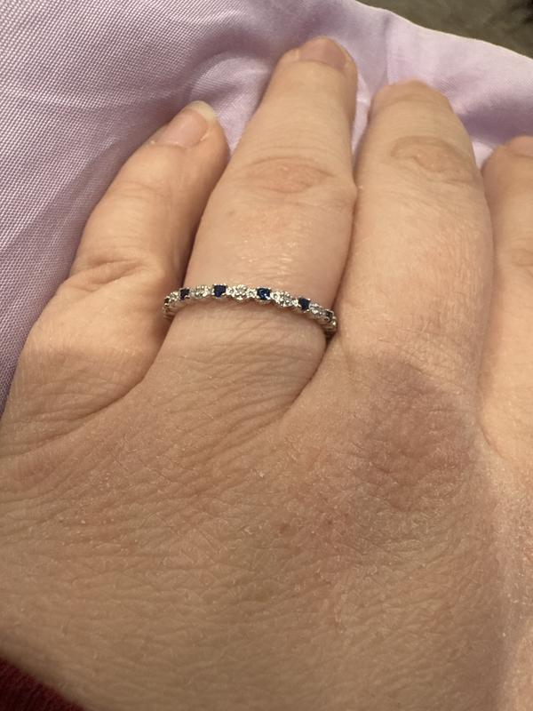 Stackable Ring Lab-Created Sapphires 1/20 ct tw Diamonds | Kay