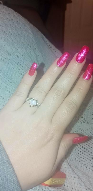 Lab-Created Pink Opal Heart Ring Sterling Silver | Kay