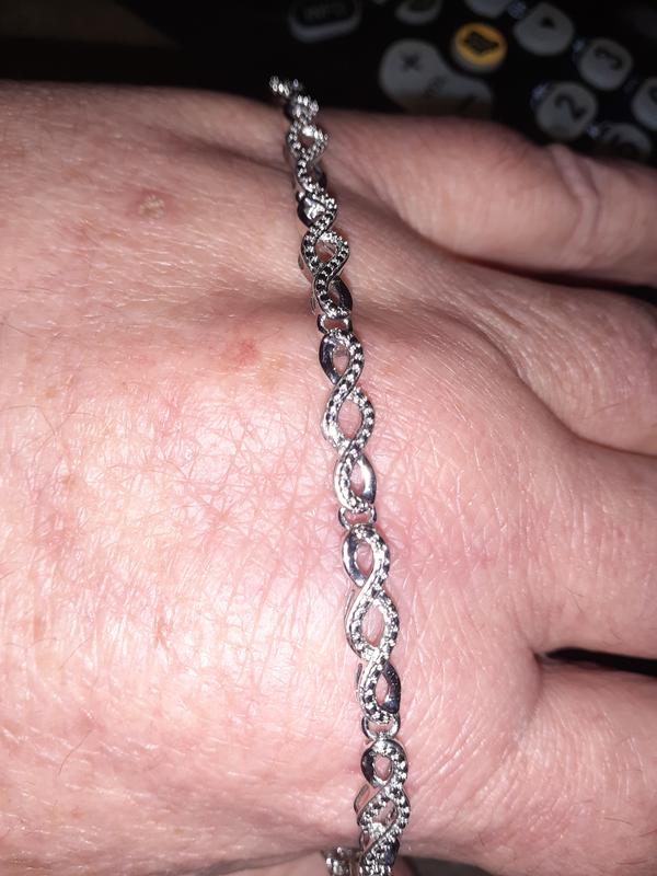 Infinity Link Bracelet Diamond Accent Sterling Silver 7.5" | Kay