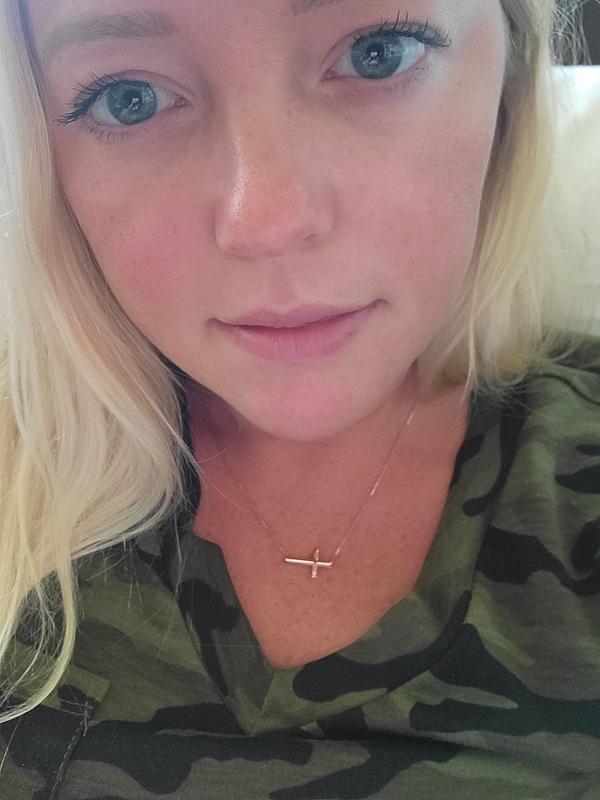 Sideways Cross Necklace 14K Rose Gold | Kay