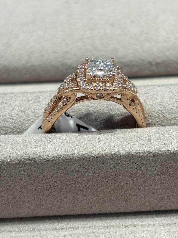 Now + Forever Diamond Engagement Ring 1/2 ct tw Princess & Round-cut ...
