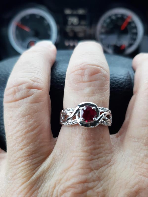 Lab-Created Ruby Ring Diamond Accents Sterling Silver | Kay