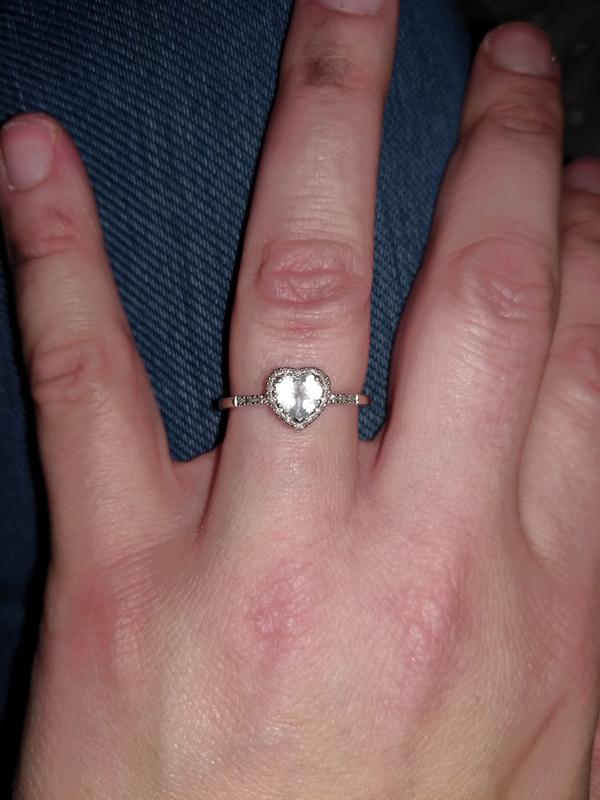 Aquamarine Heart Ring 1/10 ct tw Diamonds Sterling Silver | Kay