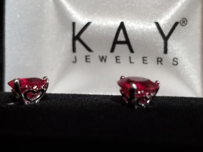 Heart Earrings Lab-Created Rubies Sterling Silver | Kay
