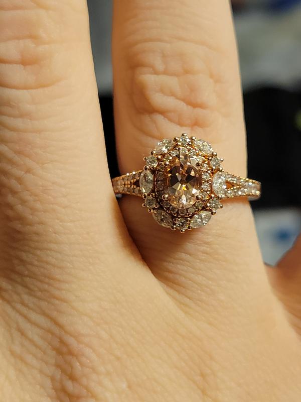 Neil Lane Morganite Engagement Ring 3/4 ct tw Diamonds 14K Rose Gold | Kay