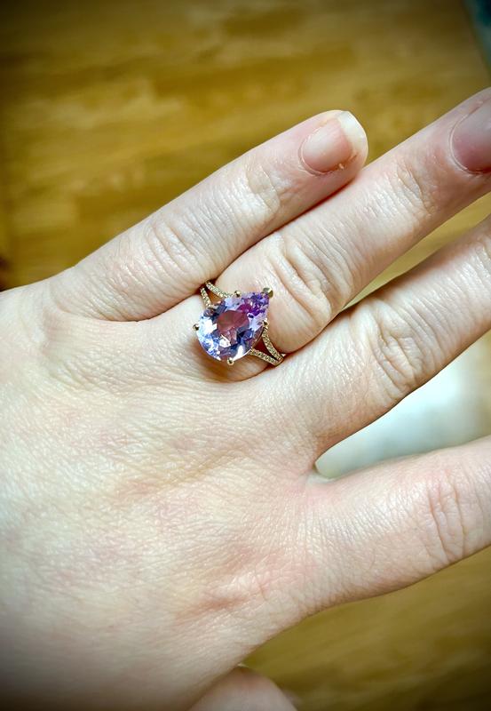 Light Amethyst Ring 1/8 ct tw Diamonds 10K Rose Gold | Kay