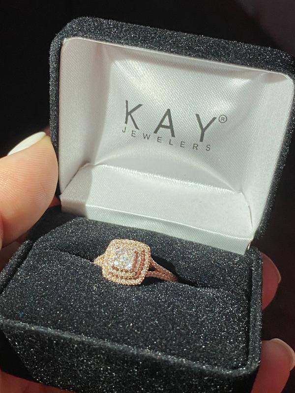 Now + Forever Diamond Engagement Ring 1/3 ct tw Round-cut 10K Rose Gold ...