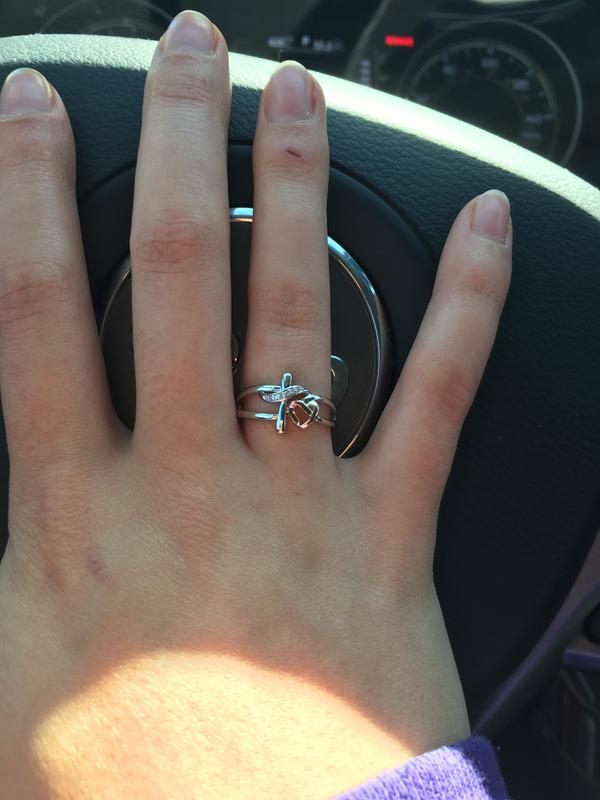 Diamond Cross Ring Sterling Silver & 10K Rose Gold | Kay