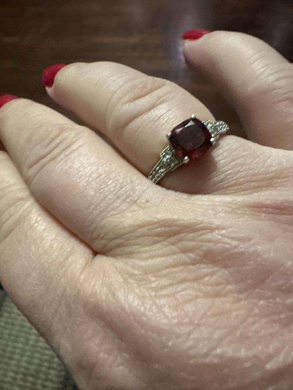 Garnet Ring White Topaz Sterling Silver | Kay