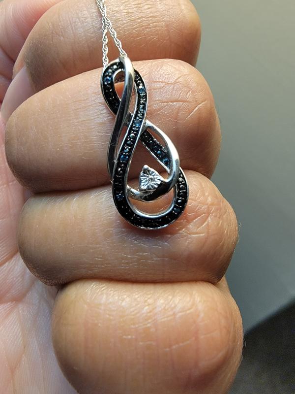 Infinity Symbol Necklace Diamond Accents Sterling Silver 18" | Kay