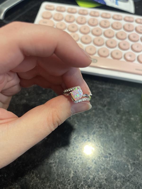 Lab-Created Pink Opal Ring Sterling Silver | Kay