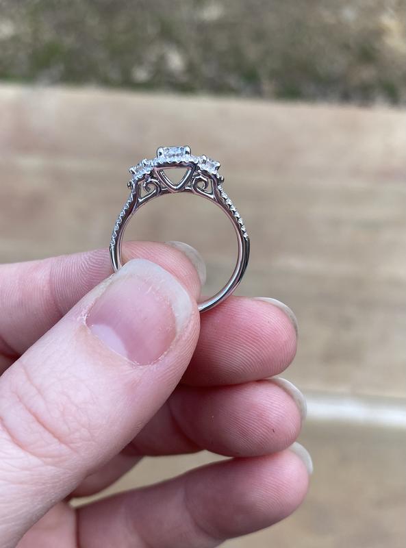 THE LEO First Light Diamond Three-Stone Engagement Ring 7/8 ct tw 14K ...