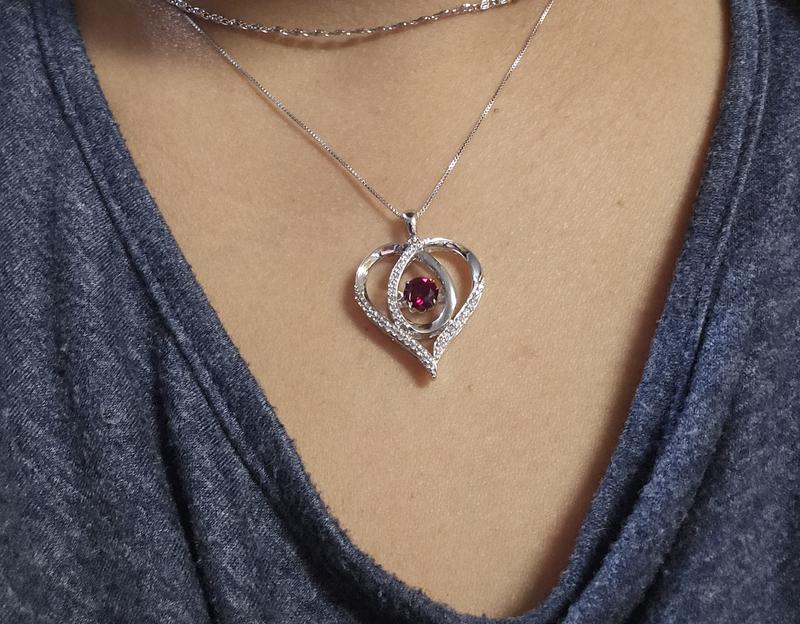 Unstoppable Love Lab-Created Ruby & White Lab-Created Sapphire Heart ...