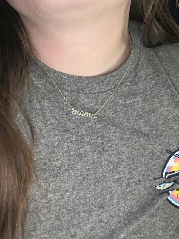 Mama Script Necklace 10K Yellow Gold 18" | Kay