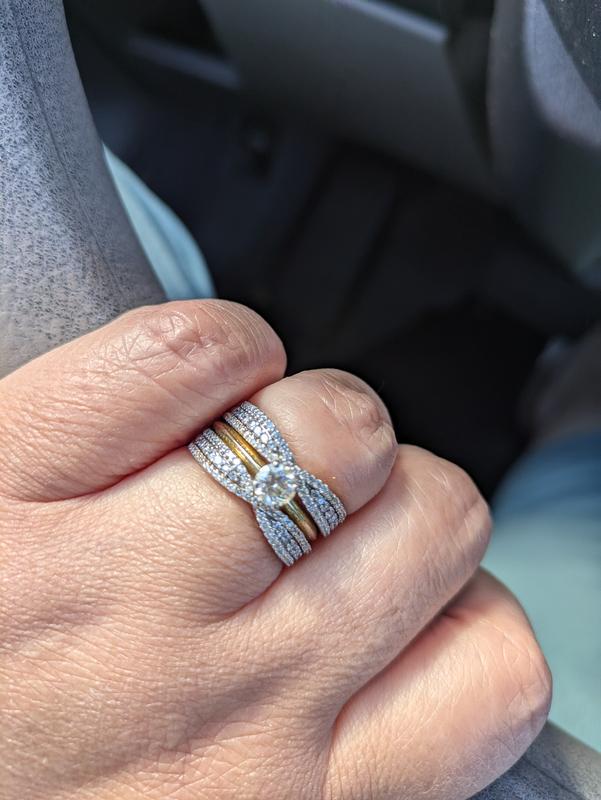 Diamond Crossover Enhancer Ring 3/4 ct tw 14K Two-Tone Gold | Kay Outlet