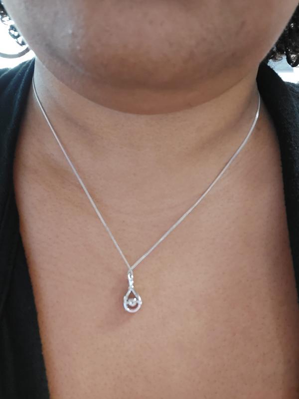Unstoppable Love Diamond Necklace 1/10 ct tw Round-Cut Sterling Silver ...