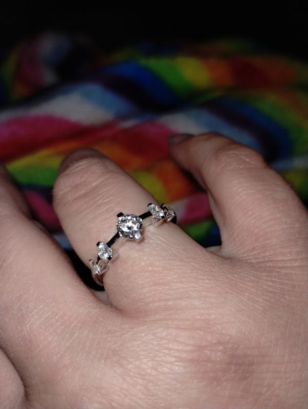 Diamond Station Ring 1 ct tw 14K White Gold | Kay Outlet