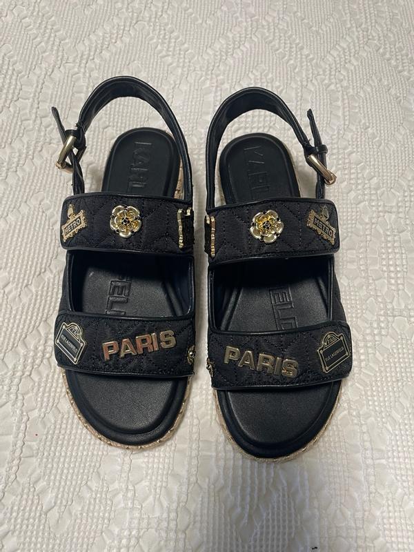 KARL LAGERFELD PARIS Women's Charlay Rue Pins Espadrille Flat Sandals ...