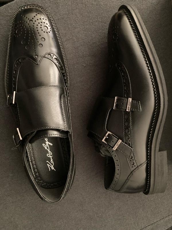 KARL LAGERFELD PARIS Men's Double Buckle Monk Strap Wingtip Dress Shoes ...