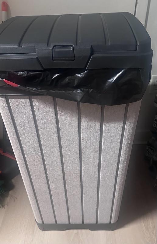 Keter 38 Gallon Grey Resin Swing/Push Lid Trash Can in the Trash Cans ...