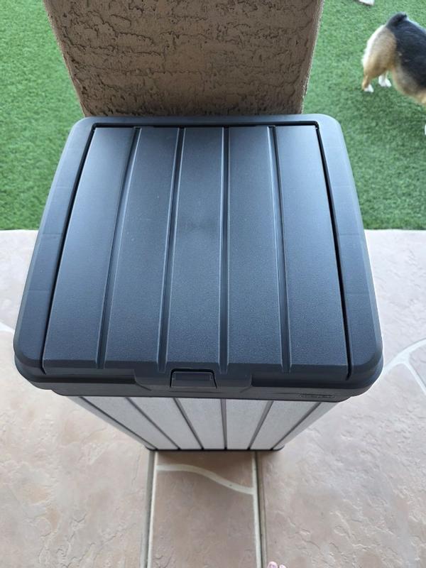 Keter 38 Gallon Grey Resin Swing/Push Lid Trash Can in the Trash Cans ...