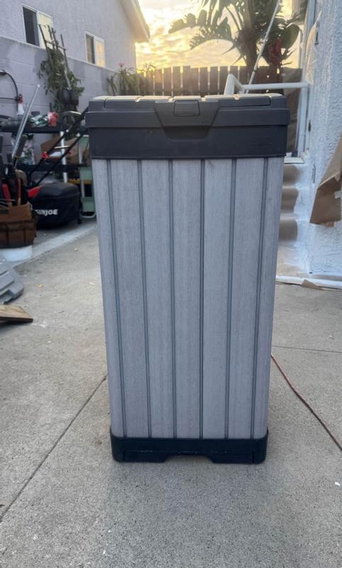 Keter 38 Gallon Grey Resin Swing/Push Lid Trash Can in the Trash Cans ...