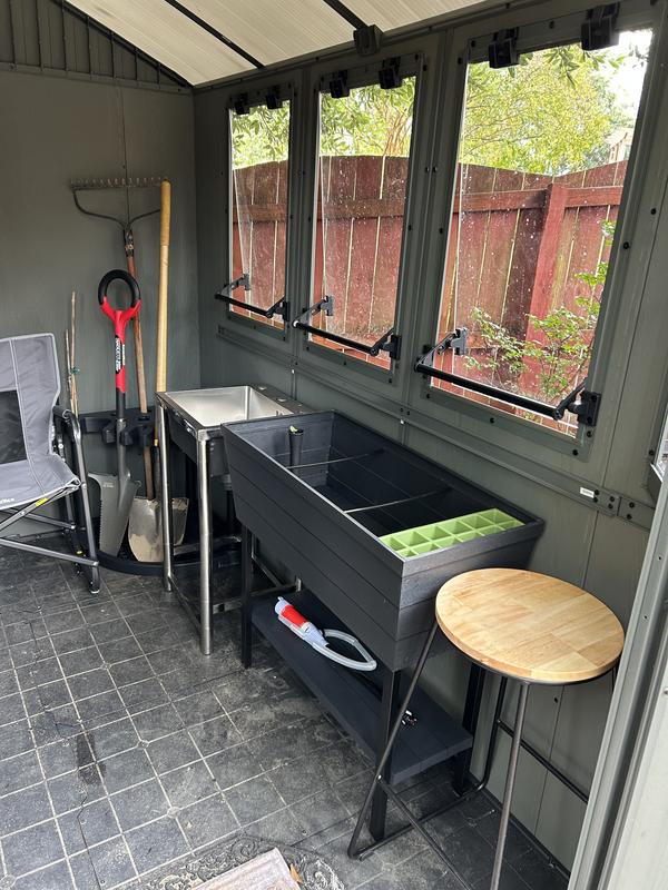 Keter Rectangle 32.3-in W x 14.7 L Black Resin Indoor/Outdoor Self ...