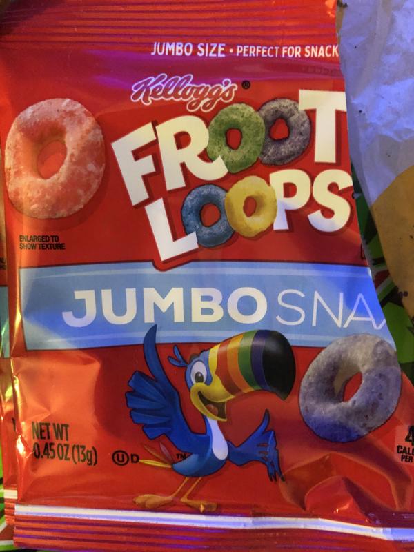 Fruit Loops Jumbo Snax 0.45 Per Pack Box Of 12 Packs - Office Depot