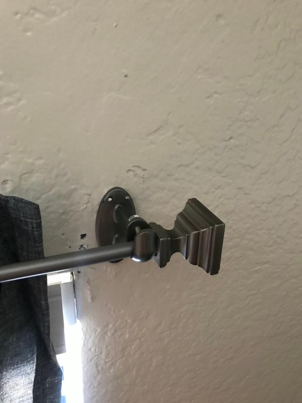 Kenney 28-in to 48-in Pewter Steel Single Curtain Rod with Finials in ...