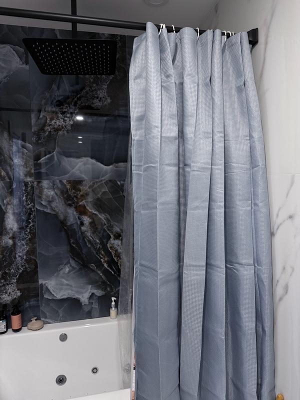 Kenney 70-in W x 70-in L Milky Green Solid Polyester Shower liner in ...