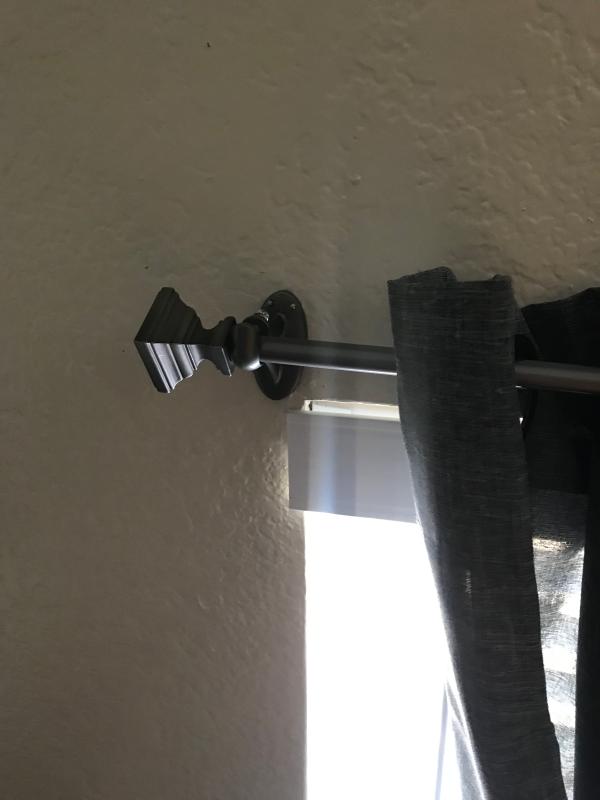 Kenney 28-in to 48-in Pewter Steel Single Curtain Rod with Finials in ...