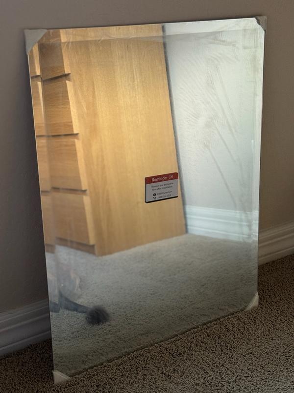 Keonjinn Bathroom Mirrors 60-in W x 36-in H Rectangle Silver Beveled ...
