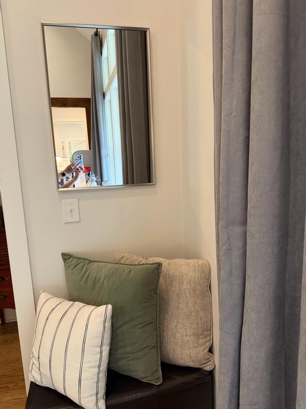 TETOTE 30 x 36 Inch Brushed Nickel Rectangle Beveled Framed Bathroom ...